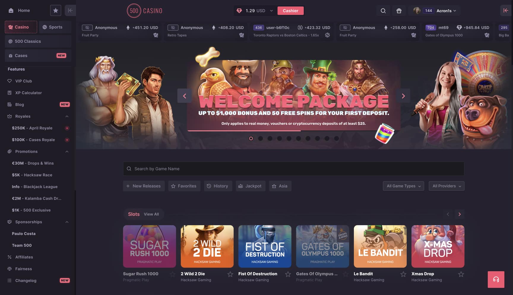 500 Casino » Review in 2024 | CS2 & RUST Gambling